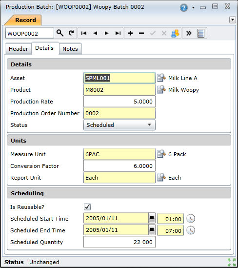 Adding Production Batches